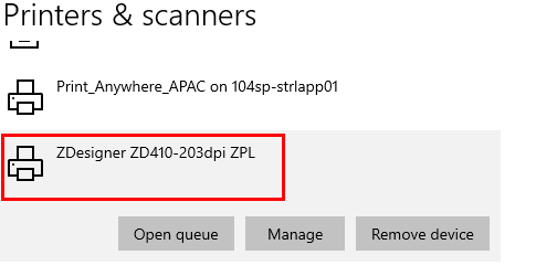 Zebra设置实用程序：安装 ZDesigner 端口监视器