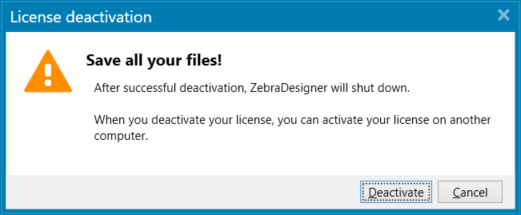 Activate, Deactivate or Move Your ZebraDesigner Professional 3 License